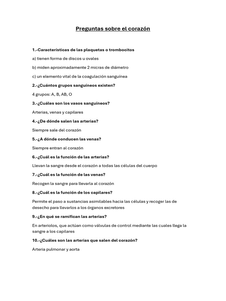 Preguntas Sobre El Corazón | PDF