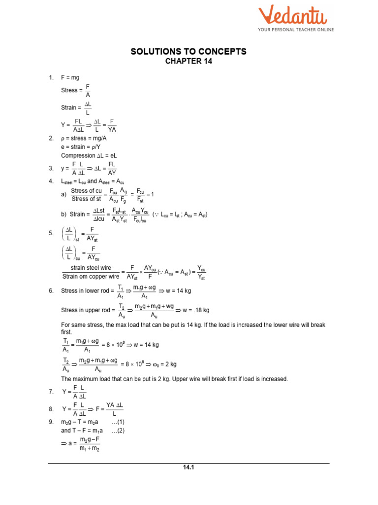 HC Verma Solutions Class 11 Chapter 14_ Some Mechanical Properties of ... HC Verma Solutions Class 11 Chapter 14_ Some Mechanical Properties of ...