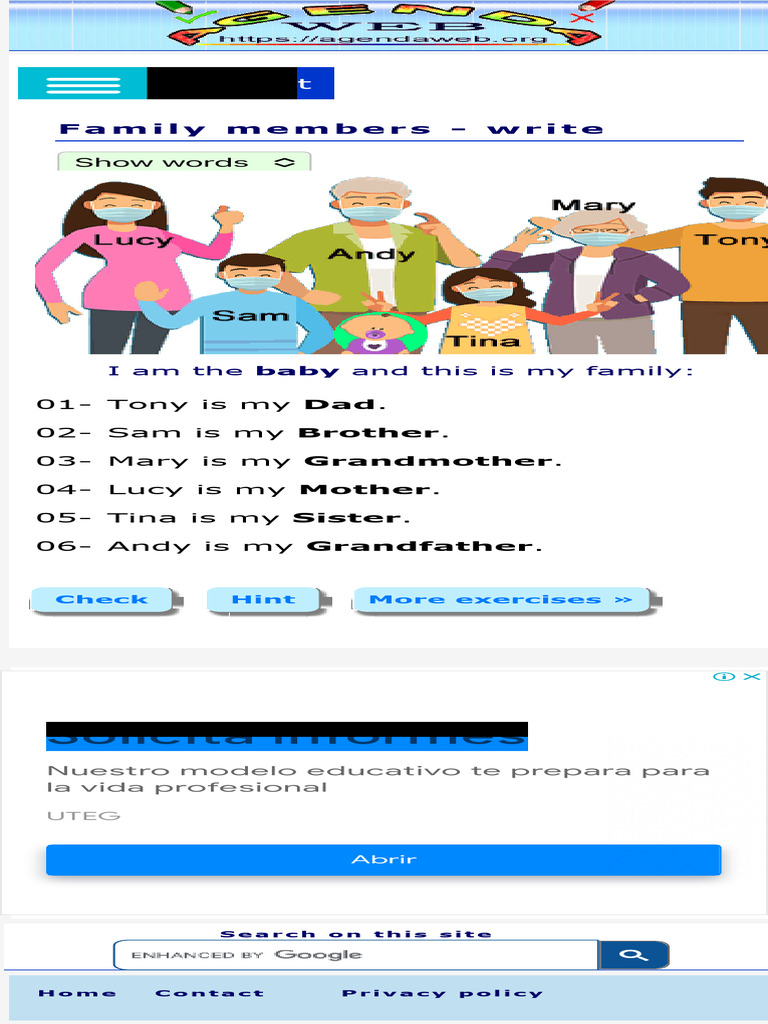 Family Members - Write | PDF