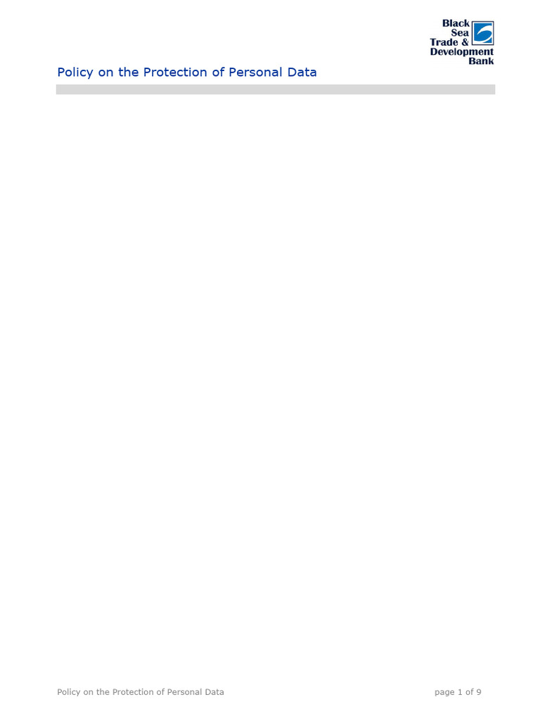 Protection of Personal Data Policy | PDF | Regulatory Compliance | Information Privacy