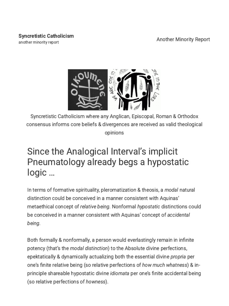 Since The Analogical Interval's Implicit Pneumatology Already Be | PDF | Ontology ...