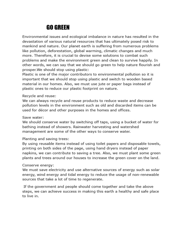 Go Green | PDF