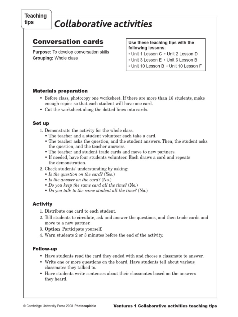Collaborative Teaching Tips for ESL | PDF