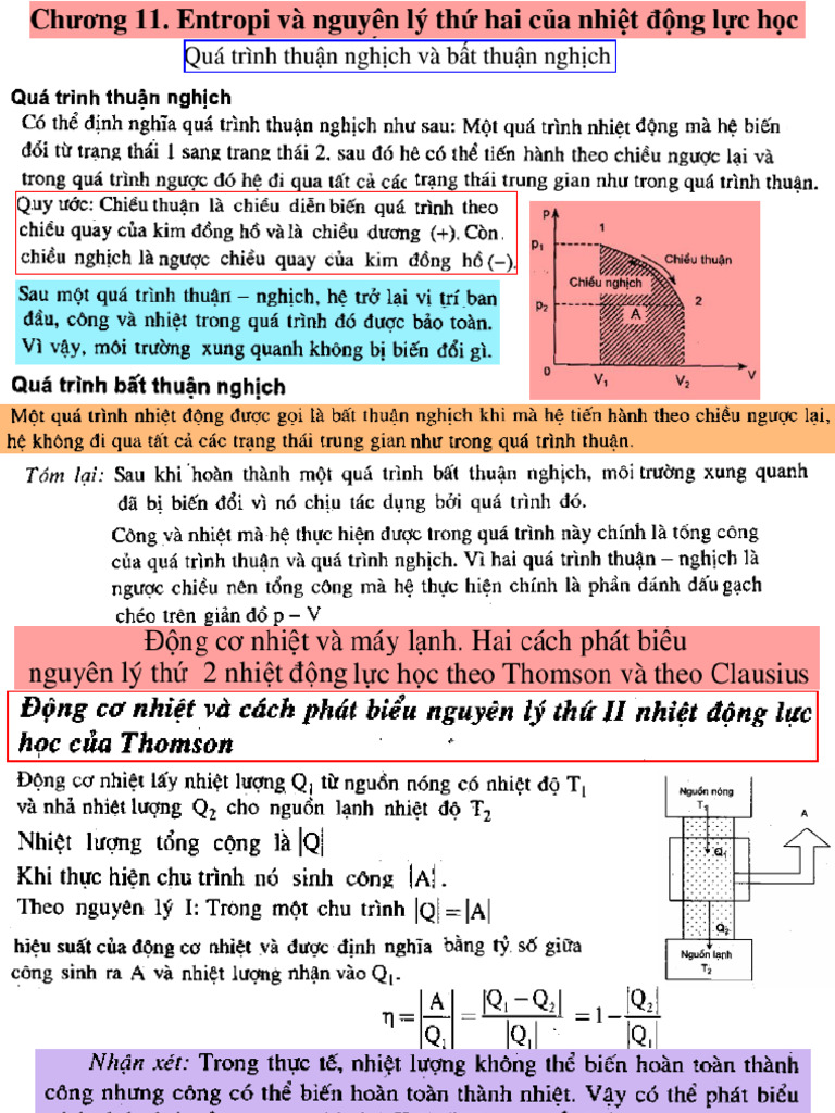 GUI SV Chuong 11_Entropi va nguyen ly thu hai cua nhiet dong luc hoc | PDF