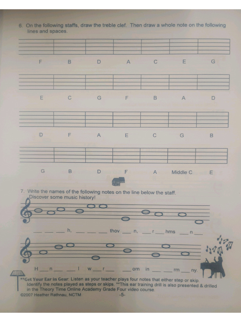 G clef practice | PDF