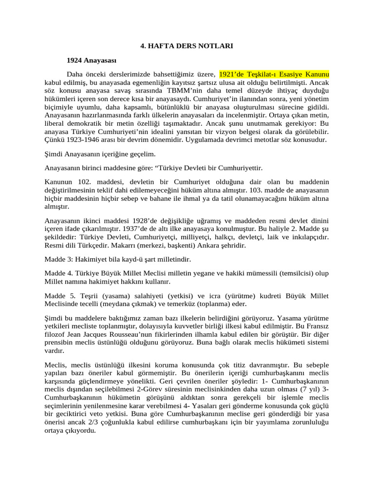 Hafta Ders Notlari | PDF