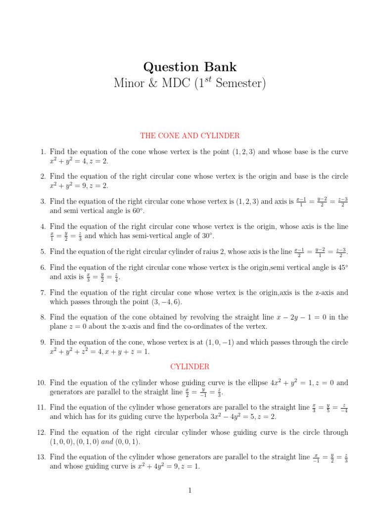 Ques_Bank | PDF | Sphere | Ellipse