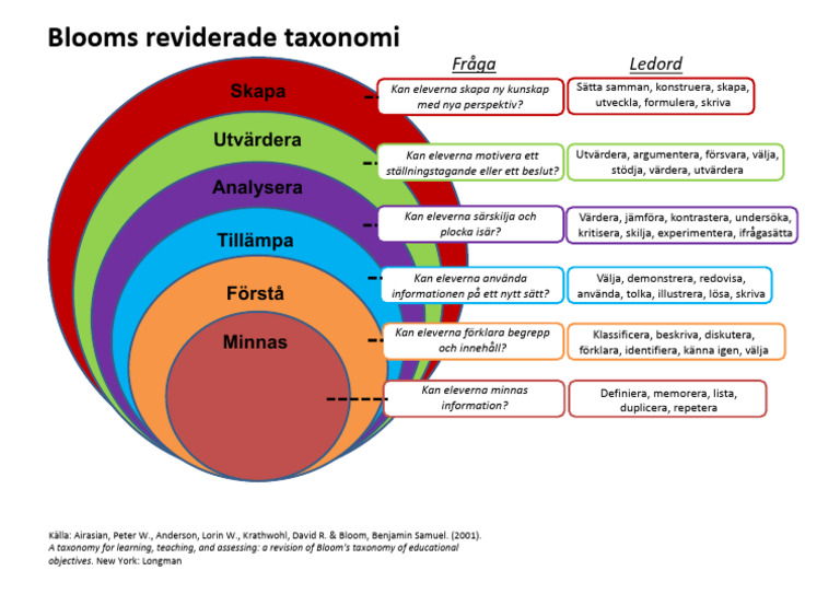 Blooms Reviderade Taxonomi | PDF