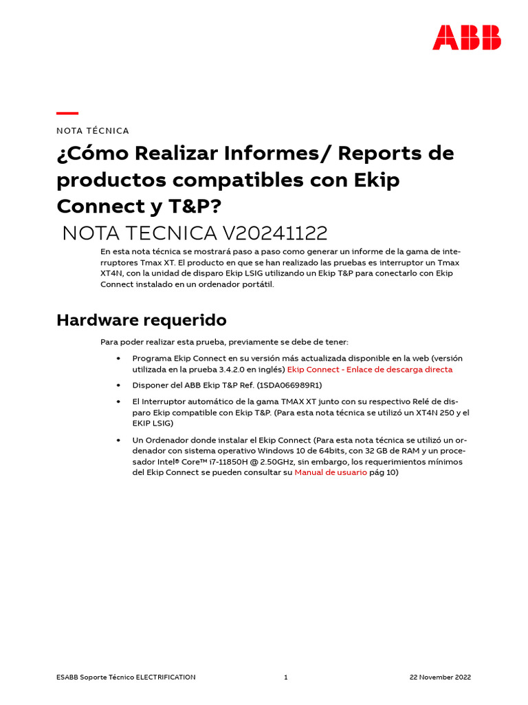 9AKK108470A3690 A ES Como Realizar Informes Con Ekip Connect | PDF ...