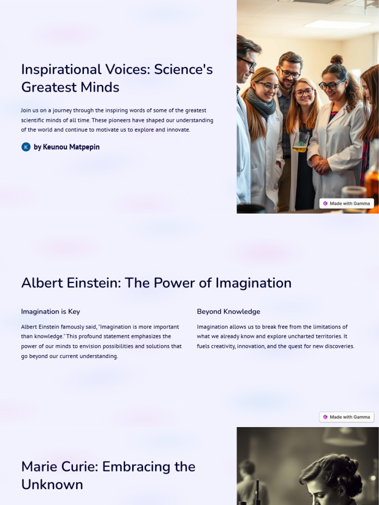 Inspirational Voices Sciences Greatest Minds | PDF | Science | Knowledge