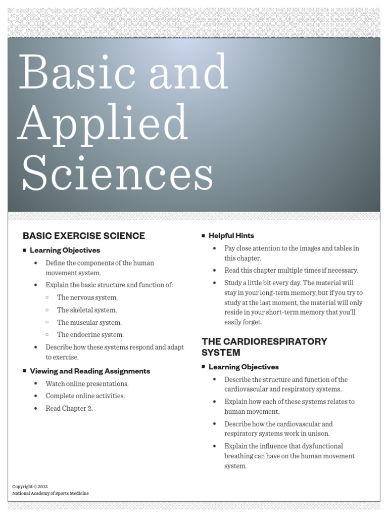 Basic and Applied Sciences | PDF | Aerobic Exercise