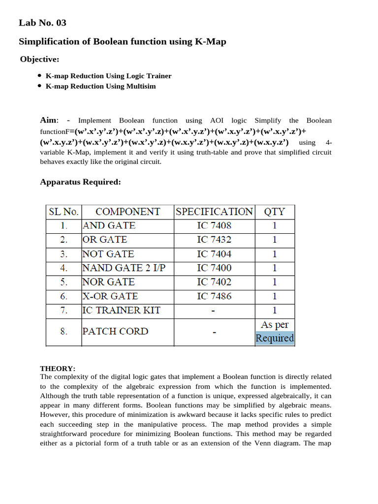 Lab No11 | PDF | Logic Gate | Boolean Algebra
