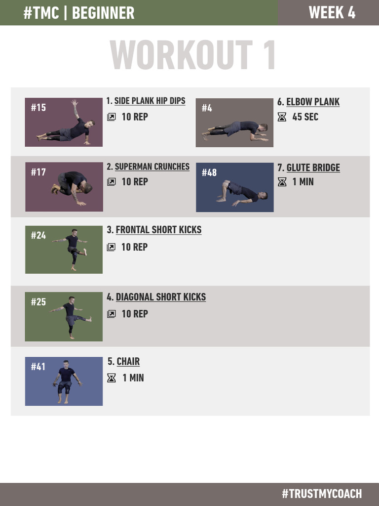 Week 4 Beginner Workout Plan | PDF