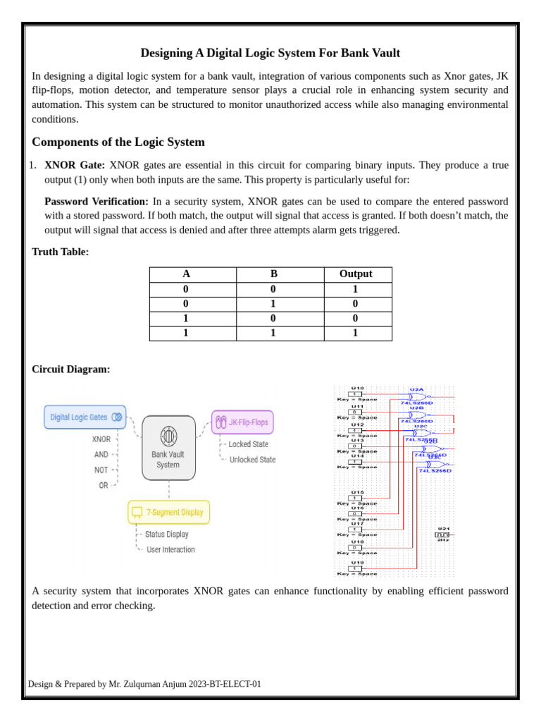 Bank Vault Security System (Final) | PDF | Logic Gate | Security Alarm