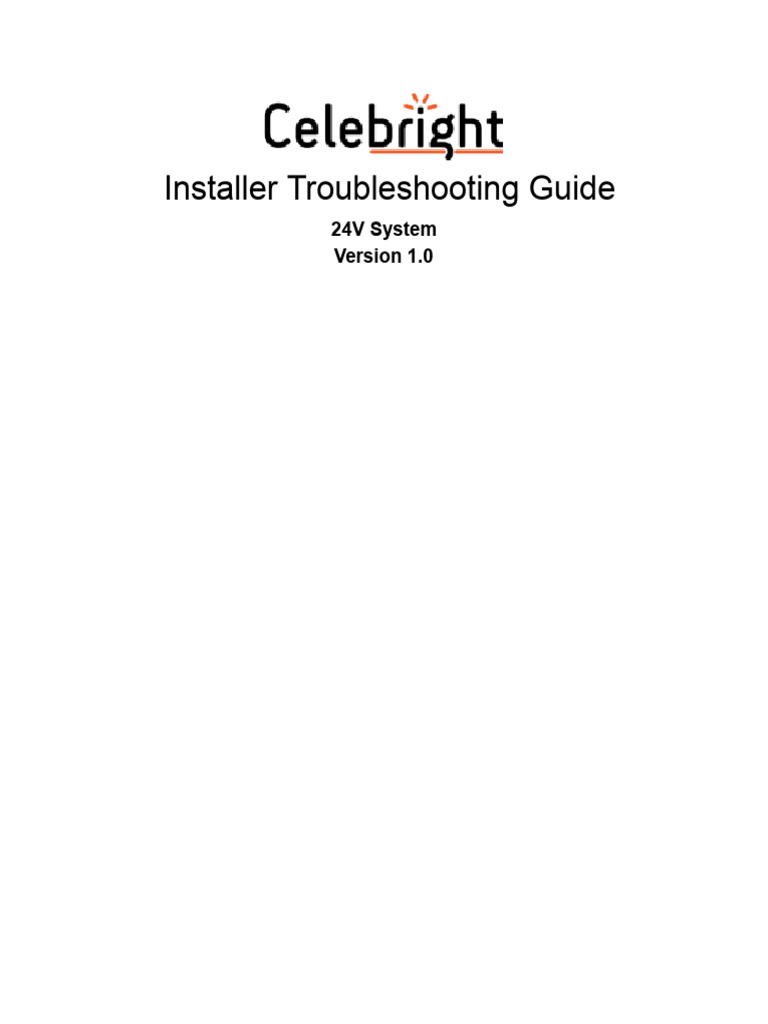 Celebright 24V+System+Installer+Troubleshooting+Guide | PDF | Computer ...
