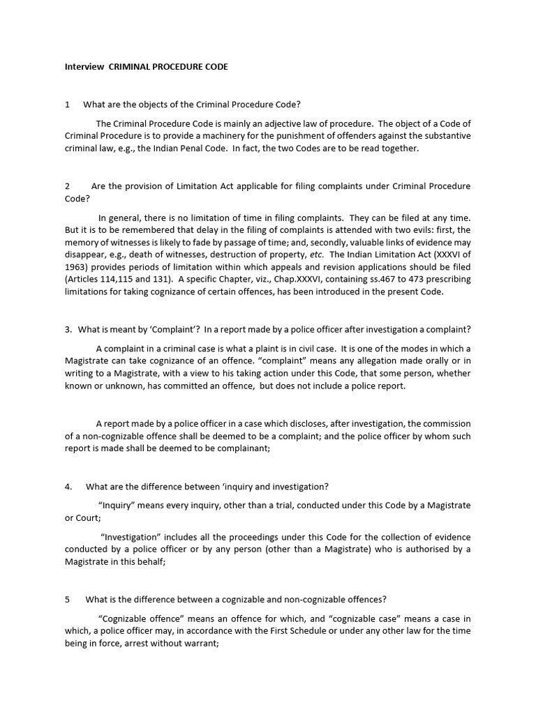 Criminal Procedure Code Explained | PDF | Bail | Magistrate