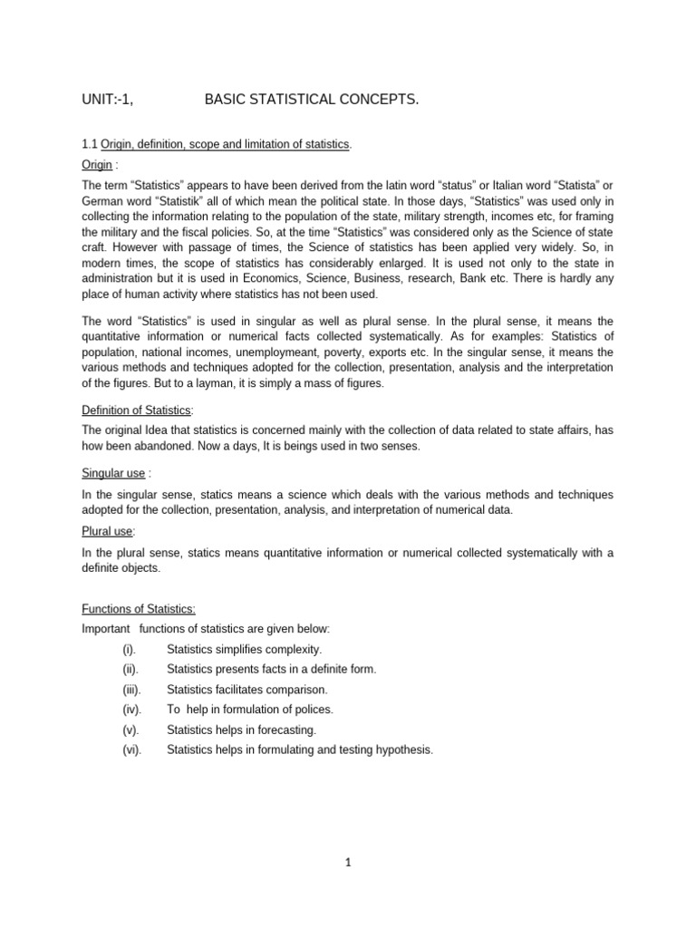 Unit 1. | PDF | Statistics | Categorical Variable