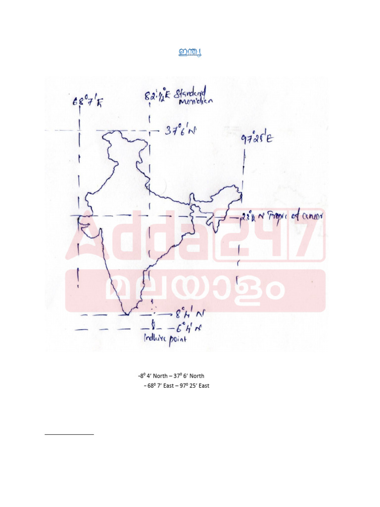 Location and Basic Facts of India 1 | PDF
