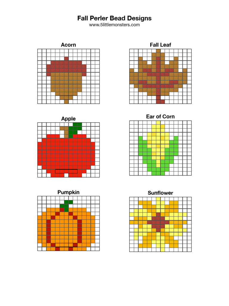 Fall Perler Bead Patterns & Ideas | PDF