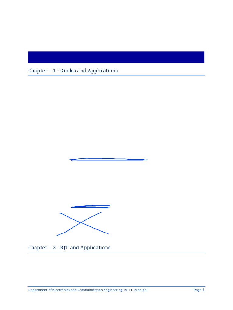 Fundamentals Of Electronics Coursematerial Pdf P N Junction Diode