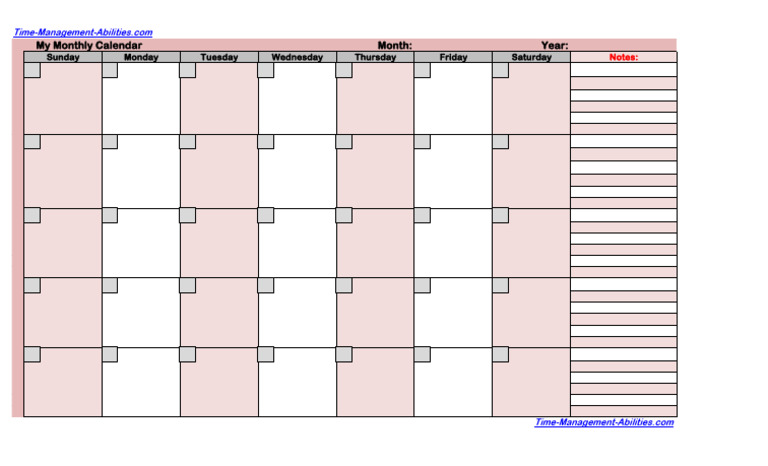 Blank Monthly Calendars Printable Planners | PDF