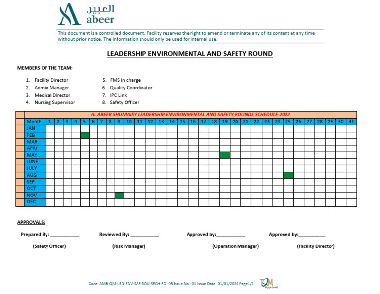 05. Leadership Environmental and Safety Rounds | PDF
