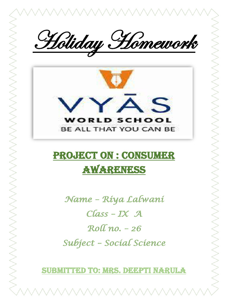 Holiday Homework | PDF