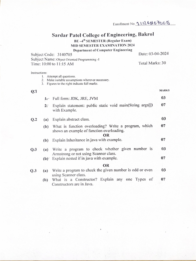 OOP PAPER | PDF OOP PAPER | PDF