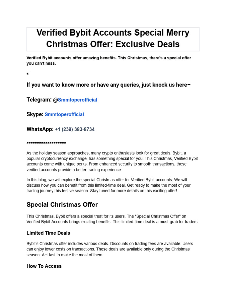 Verified Bybit Accounts Special Merry Christmas Offer - Exclusive Deals ...