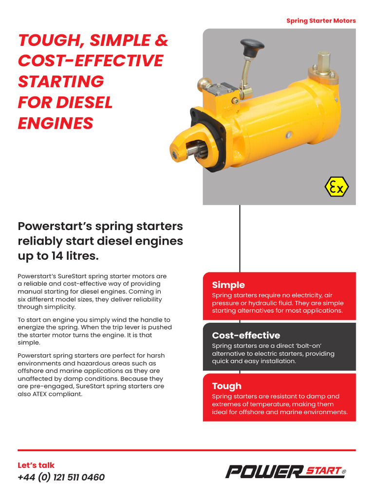 SureStart Spring Starter Motors Overview | PDF | Engines | Mechanical ...