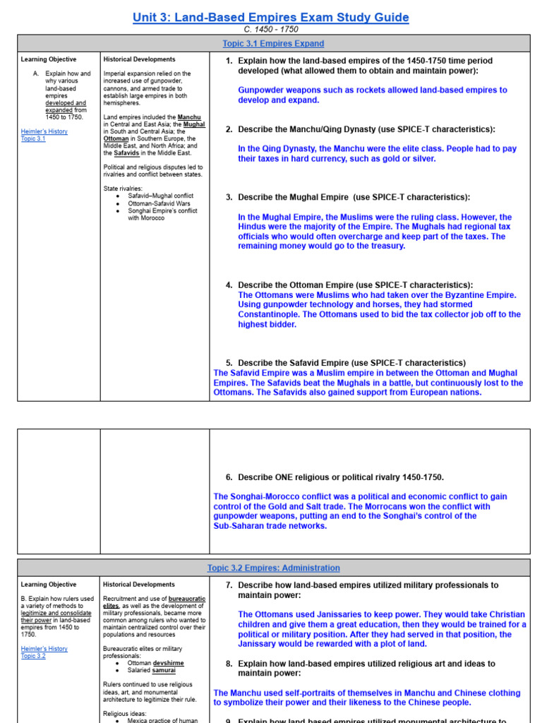 AP World History Final Study Guide | PDF | Mughal Empire | Qing Dynasty