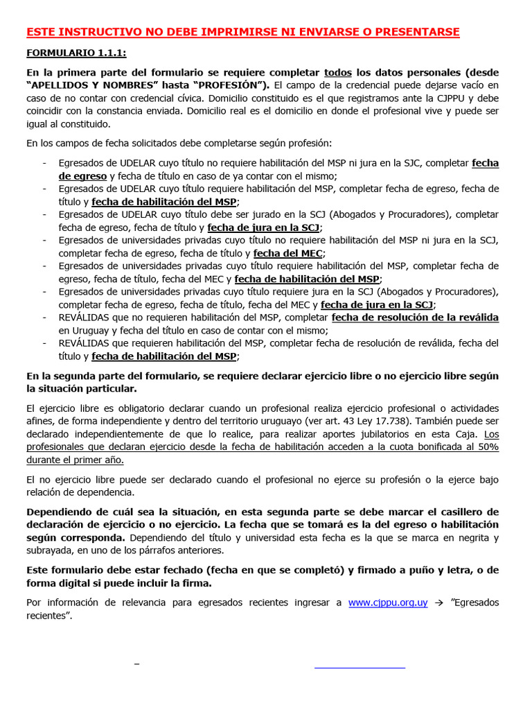 F111 y 11C Instructivo para Completar Formularios | PDF