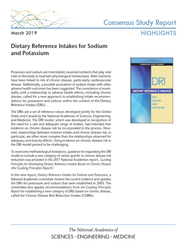 DRI Sodium Potassium Novas 2019 | PDF | Hypertension | Blood Pressure