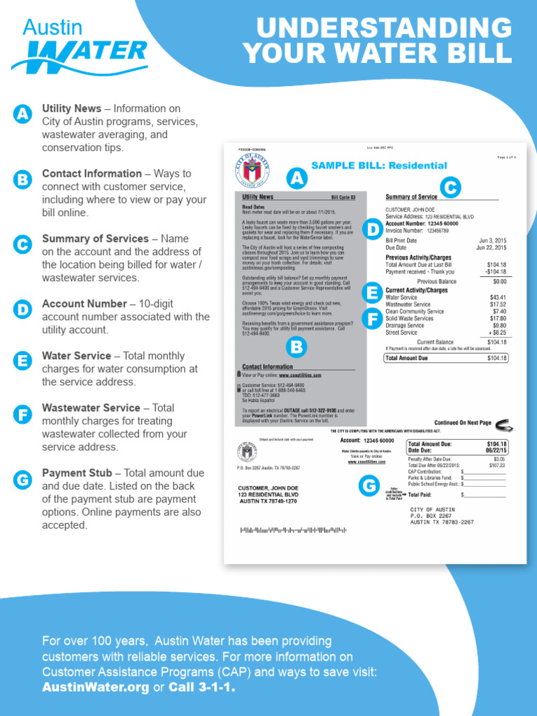 UnderstandingYourWaterBillFlyer Final | PDF | Fee | Water And Politics