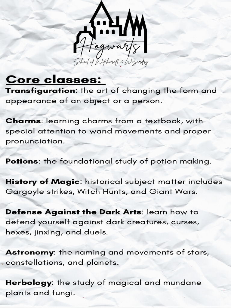 Hogwarts Classes | PDF
