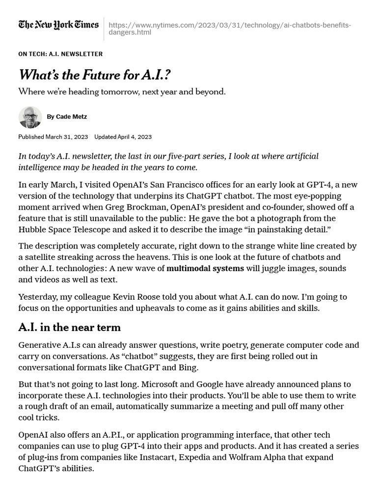 AI - NYT - 5 | PDF | Artificial Intelligence | Intelligence (AI) & Semantics