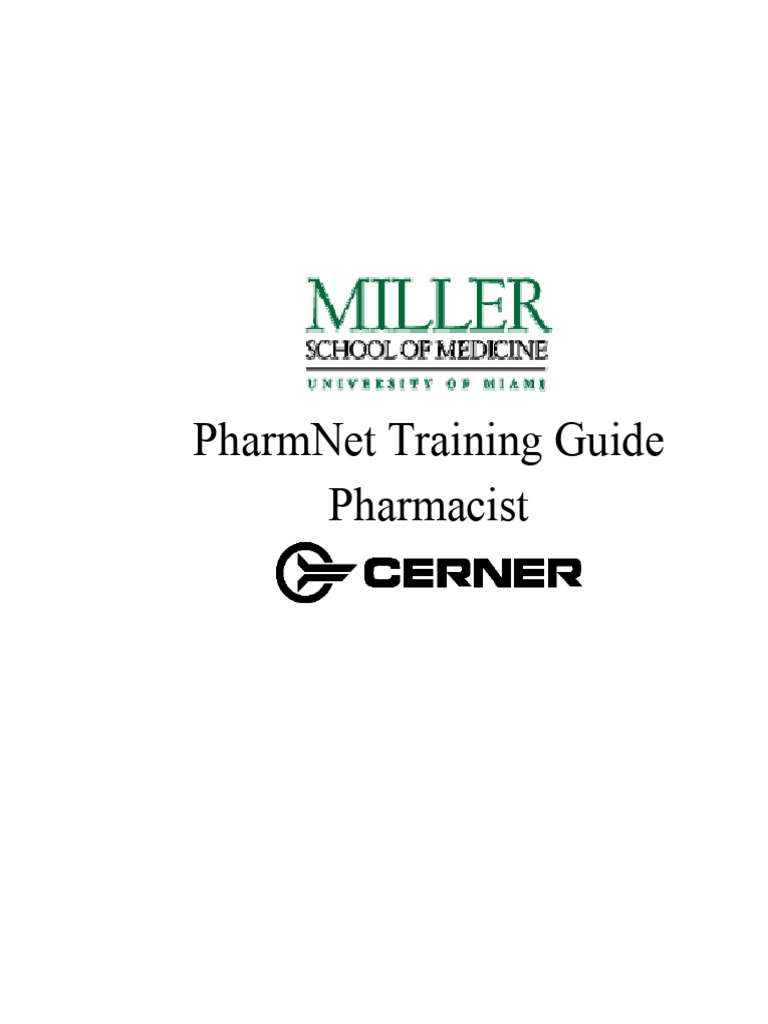 Cerner PharmNet for Pharmacist ( PDFDrive ) | PDF | Icon (Computing ...