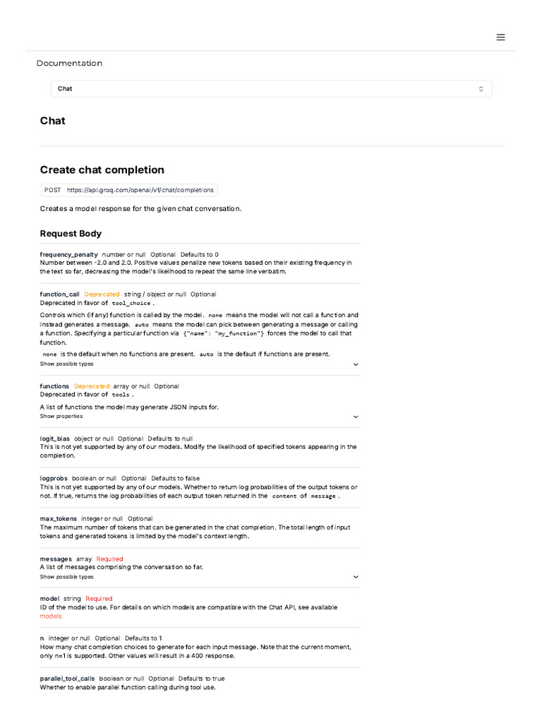 Groqcloud Api Reference Pdf Boolean Data Type Parameter Computer 2810