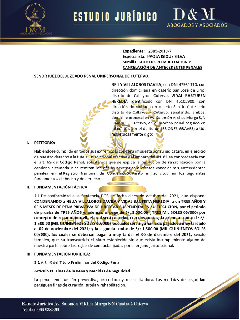 rehabilitacion Nelly-Vidal | PDF | Derecho penal | Castigos