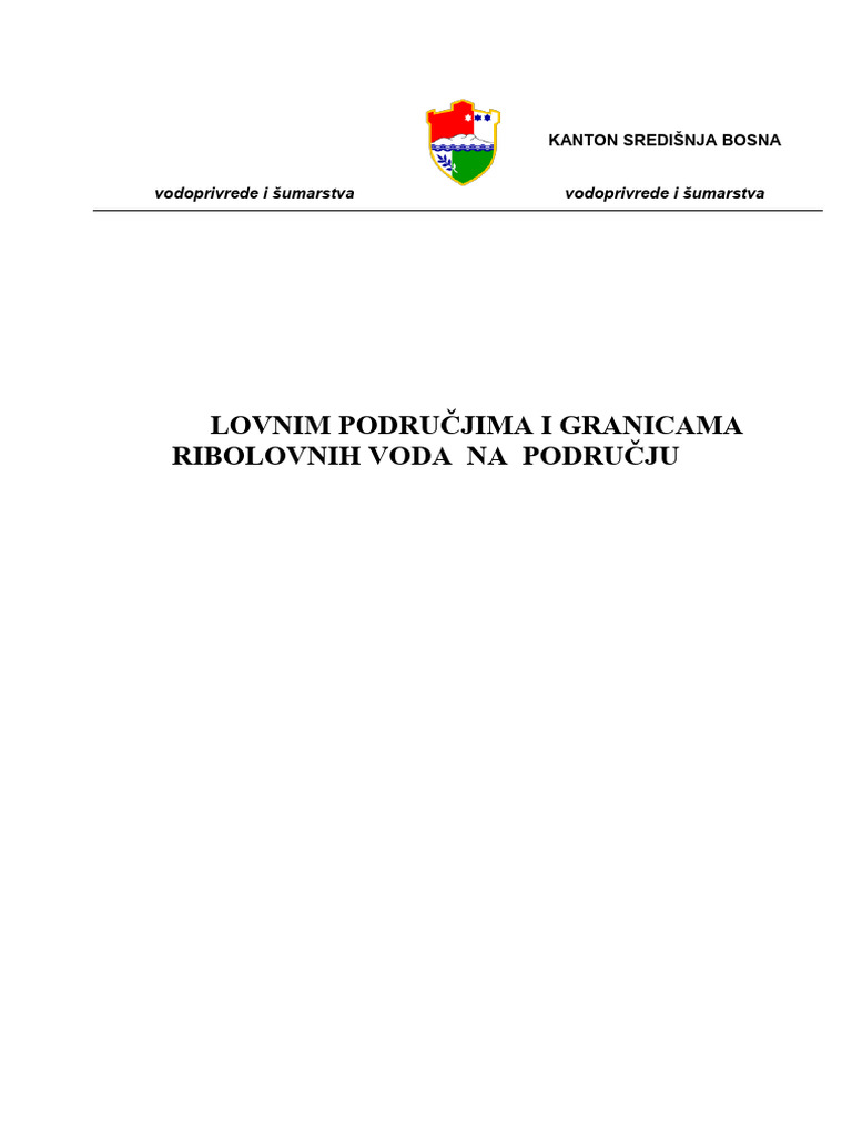 Pravilnik o Granicama Ribarskih Podrucja U SBK | PDF