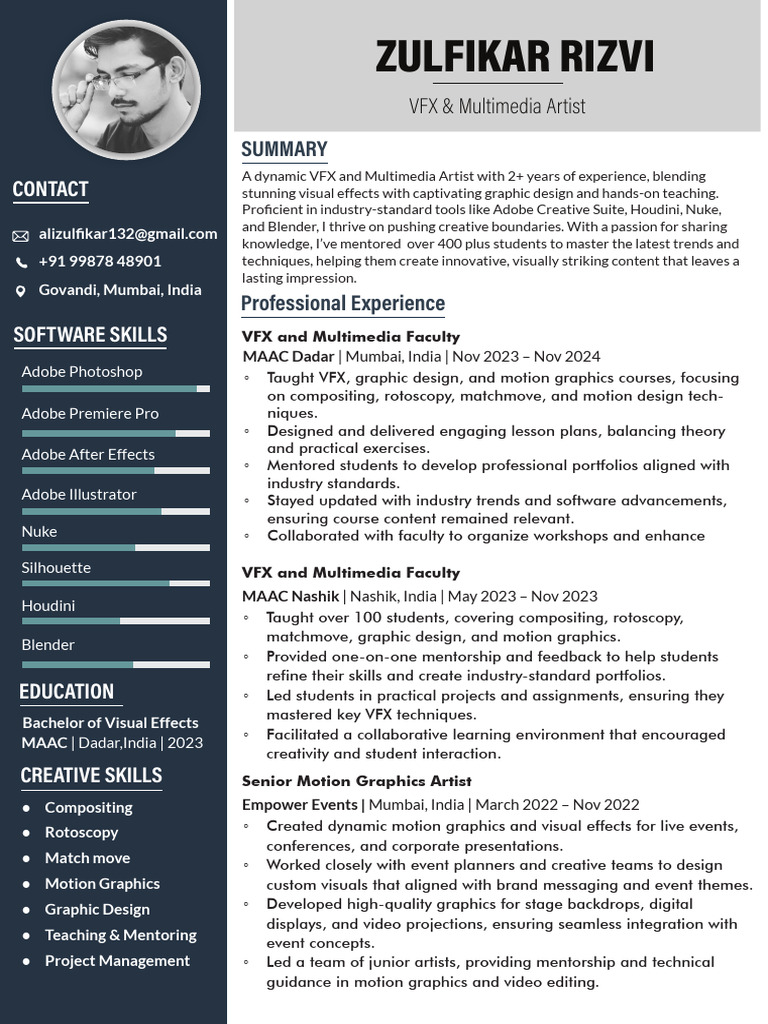 Zulfikar Rizvi VFX Artist | PDF | Graphic Design | Multimedia