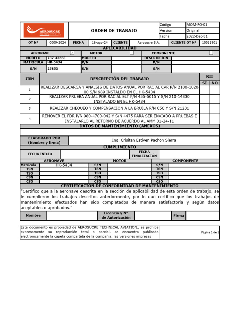 Ot 0009 2024 | PDF | Aviación