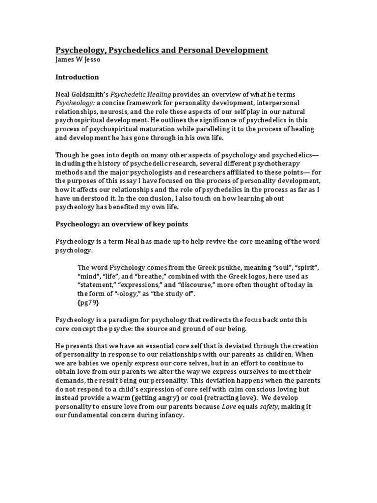 Psycheology Psychedelics and Personal Development - JWJ | PDF | Psyche (Psychology) | Self