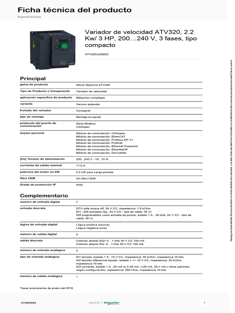 Schneider Electric_Altivar-320_variador | PDF | Impedancia eléctrica | Relé
