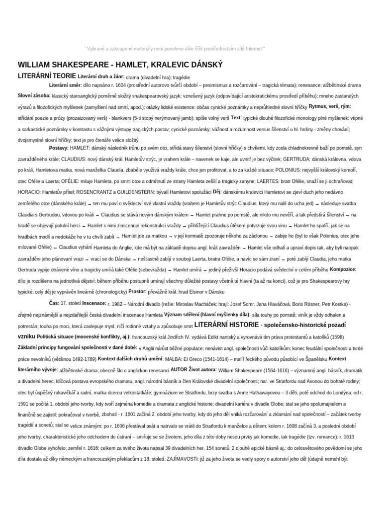 Hamlet- Shakespeare | PDF