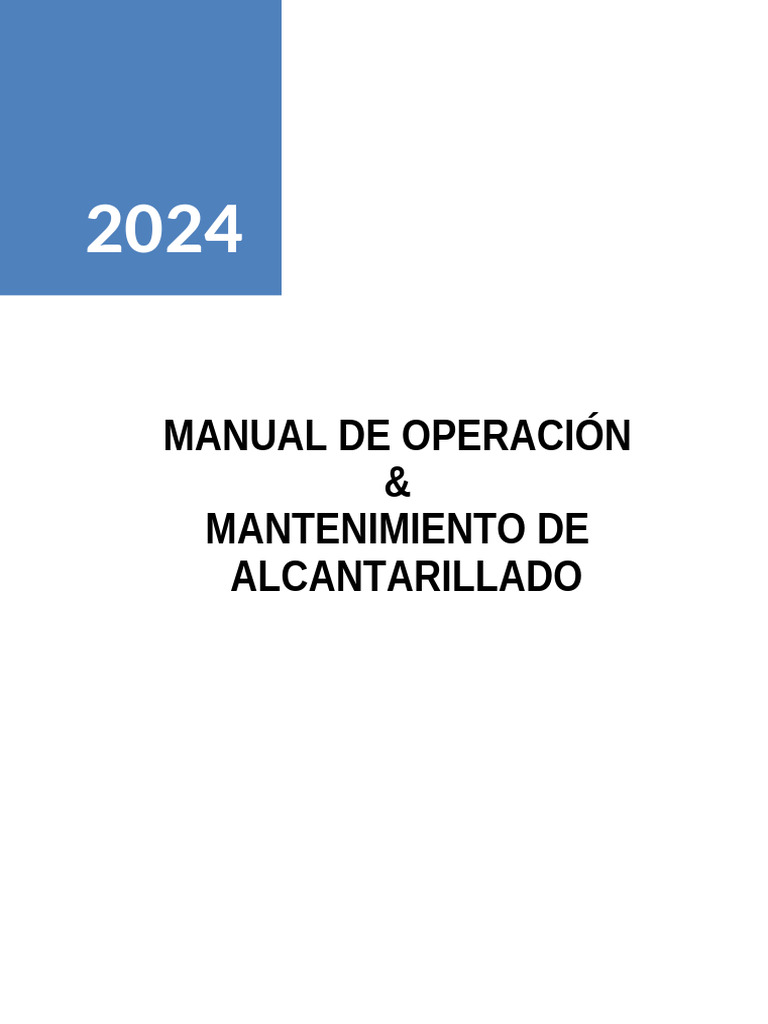 02. Manual de Operacion y Mantenimiento Alcantarillado v2 | PDF | Alcantarillado | Colector de ...