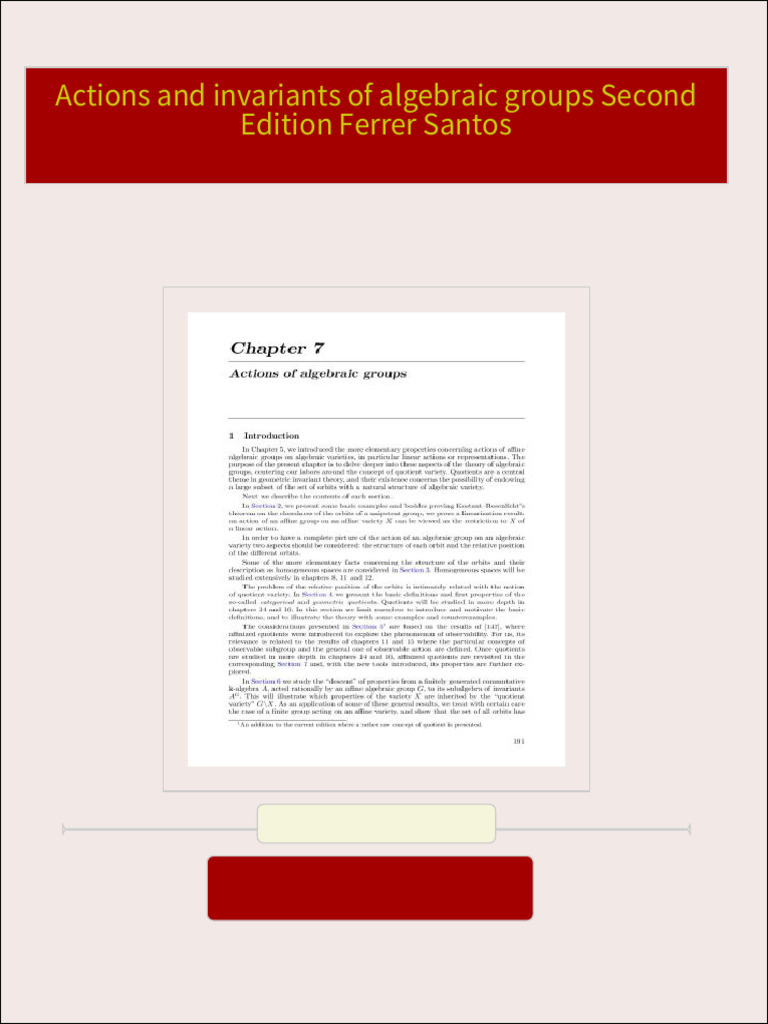Download full Actions and invariants of algebraic groups Second Edition ... Download full Actions and invariants of algebraic groups Second Edition ...