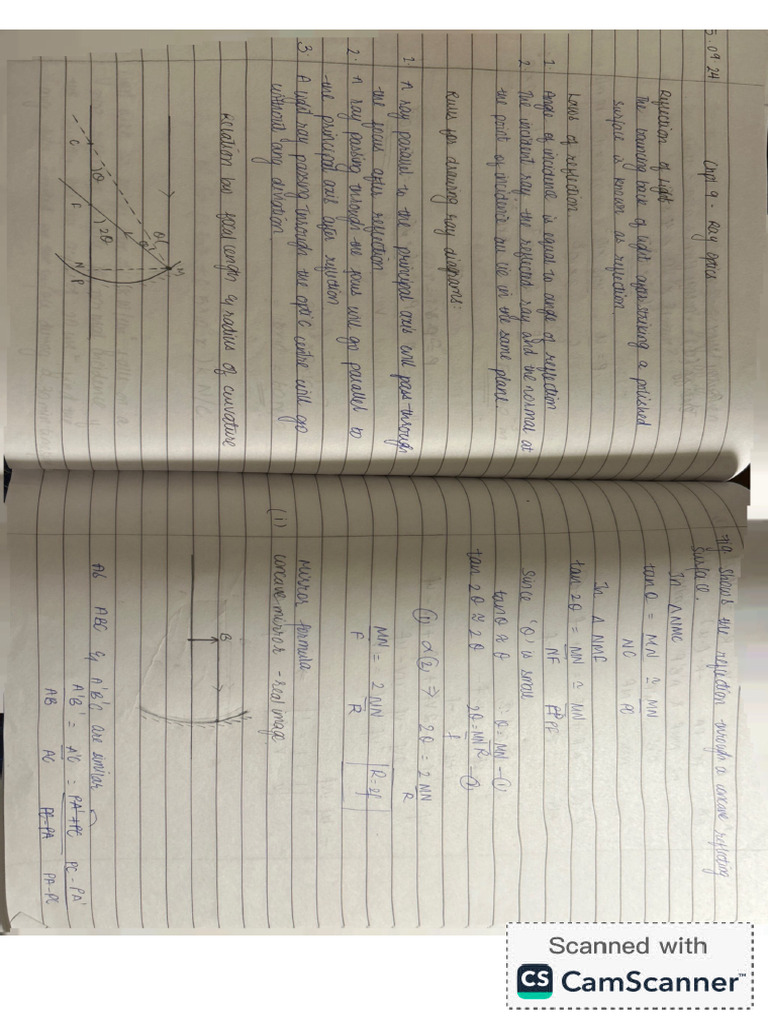 Ray Optics Class 12 Cbse Notes | PDF