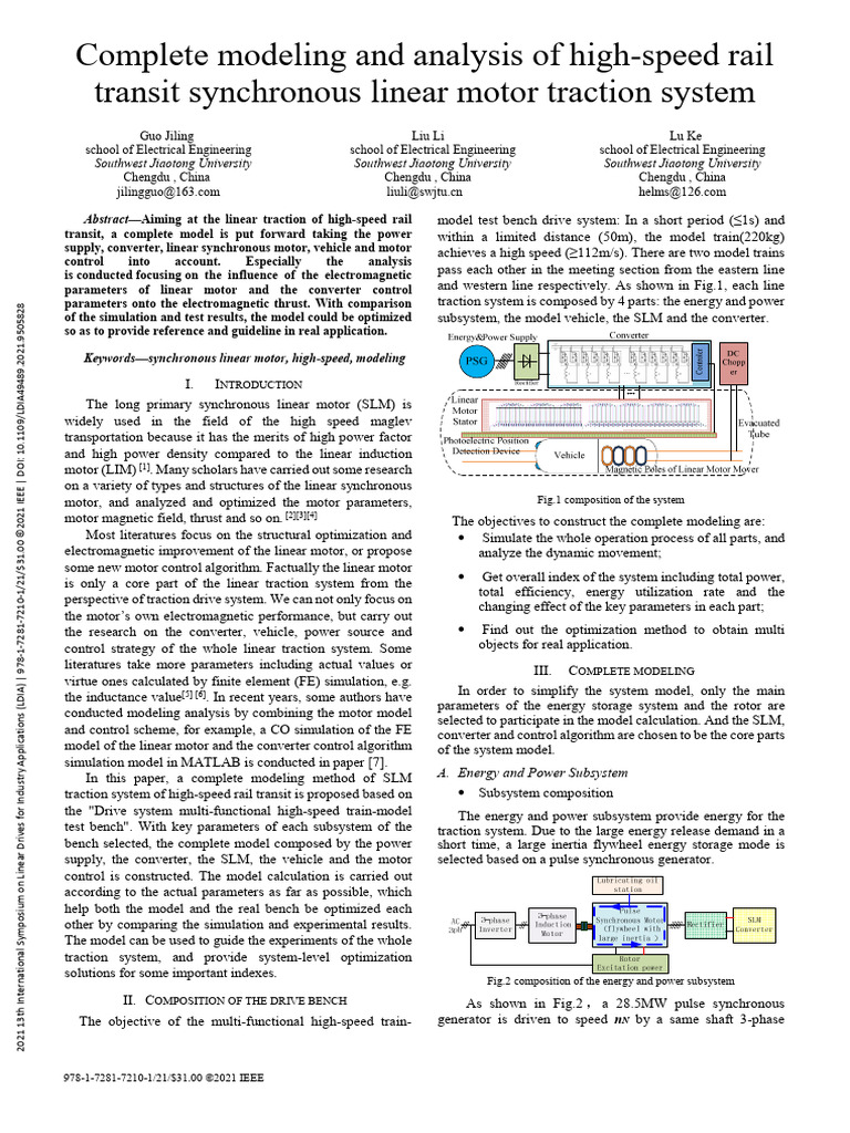 Complete Modeling and Analysis of High-Speed Rail Transit Synchronous ...