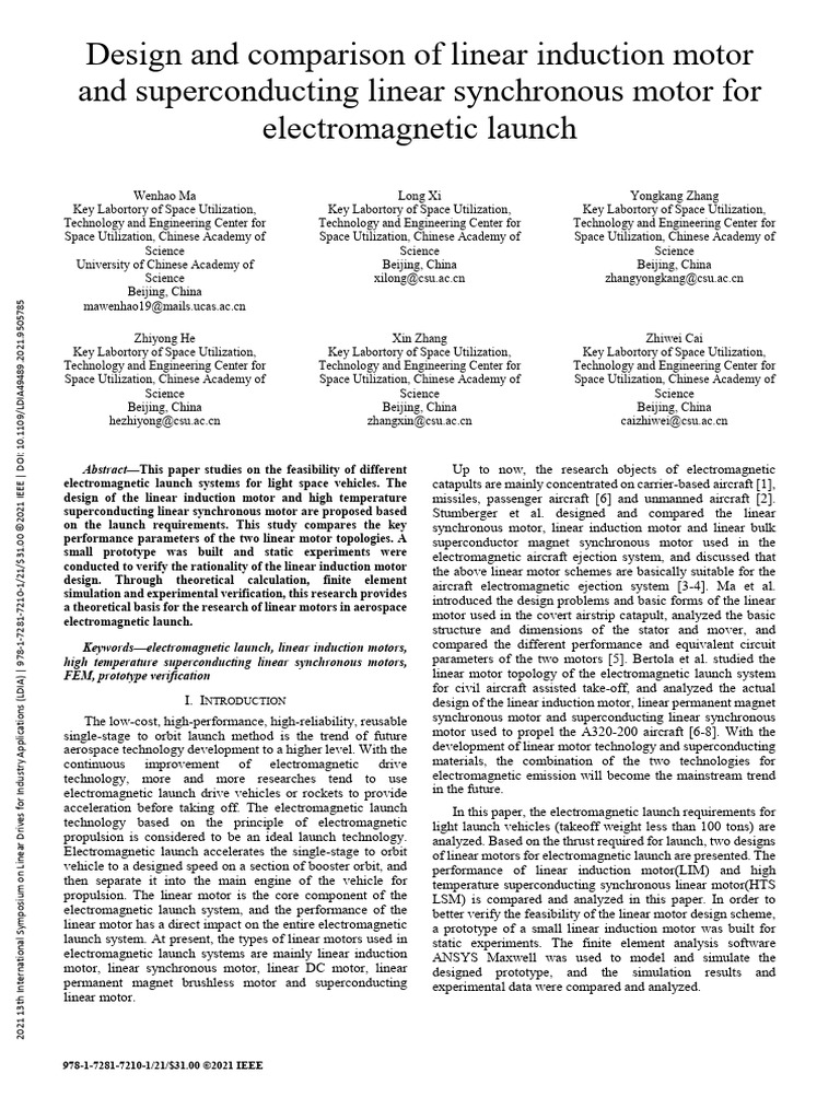 Design And Comparison Of Linear Induction Motor And Superconducting